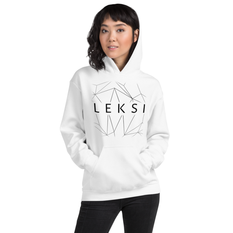 LEKSI "Eponymous" Unisex White Hoodie - Leksi